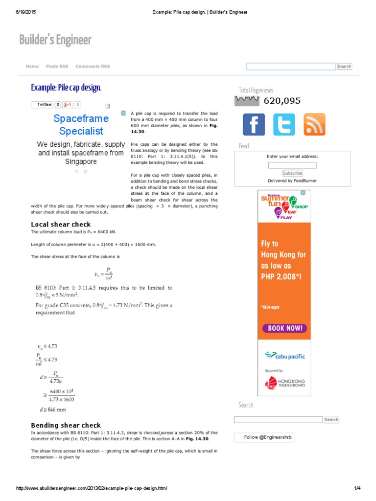 Example - Pile Cap Design | PDF | Deep Foundation | Foundation ...