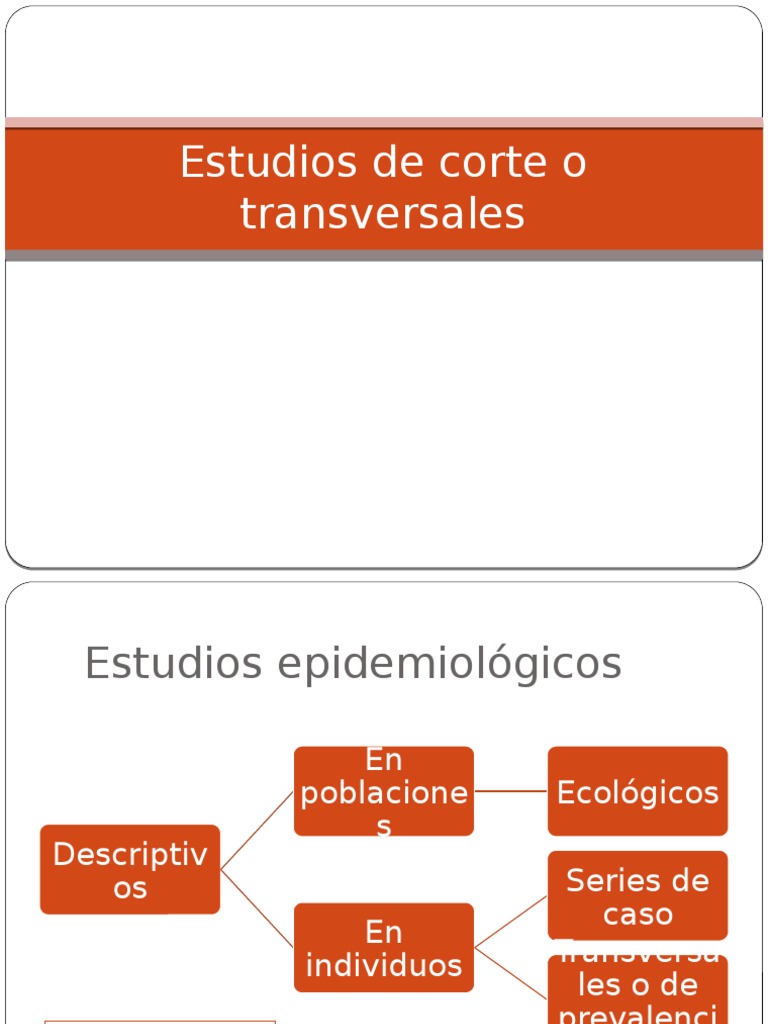 Estudios de corte o transversales de Corte o Transversales ...
