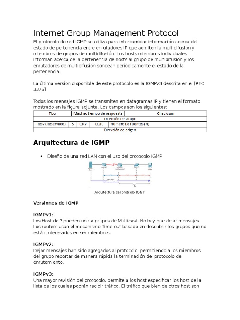 Internet Group Management Protocol | PDF | Transmisión de datos | Áreas de informática