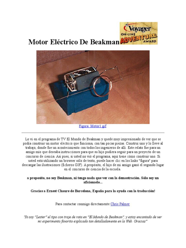 Motor Electrico de Beakman | PDF | Papel | Science