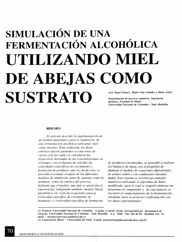 Miel Abejas Pdf Simulación Metabolismo