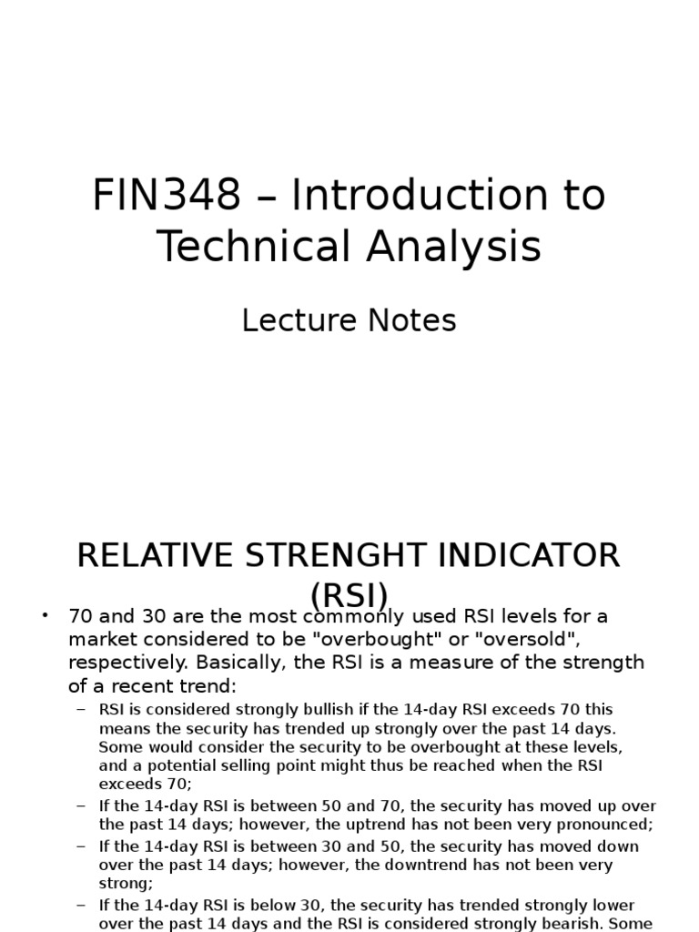 FIN348 - Introduction To Technical Analysis L6 | PDF | Market Trend ...