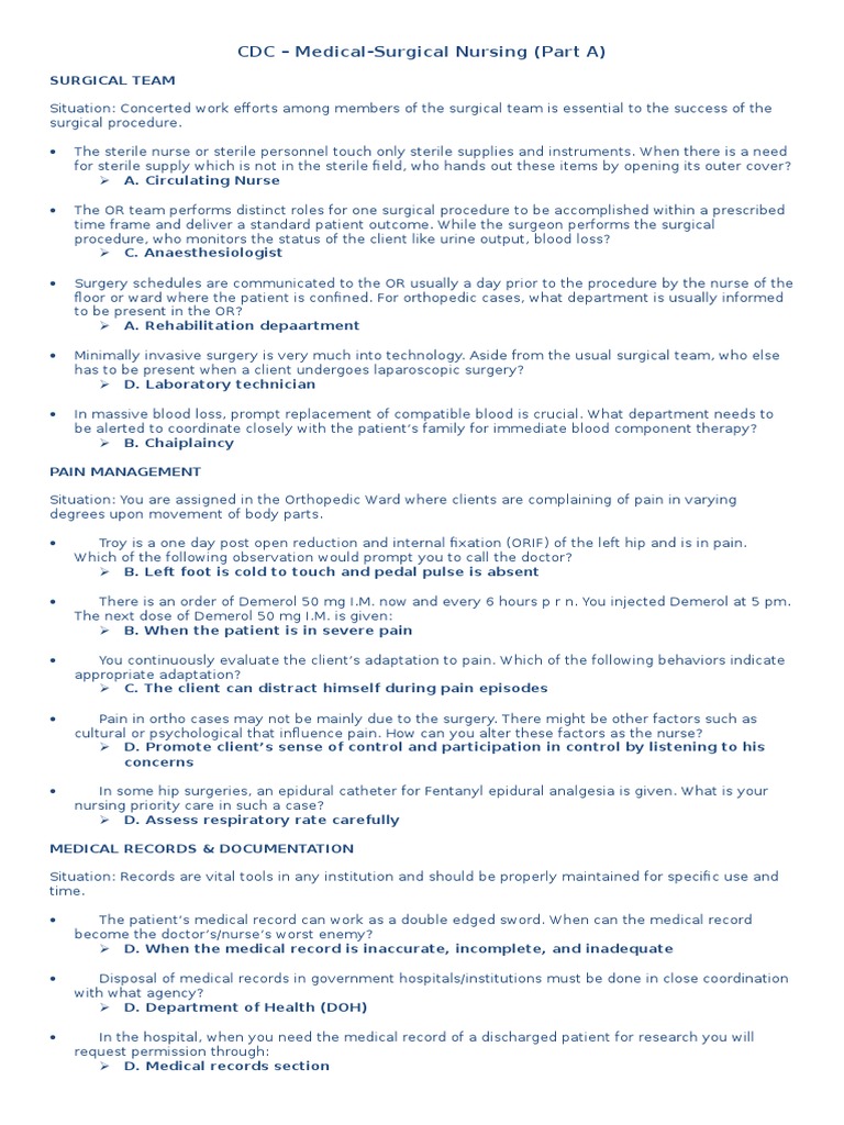 CDC Test 3 | Download Free PDF | Surgery | Anesthesia
