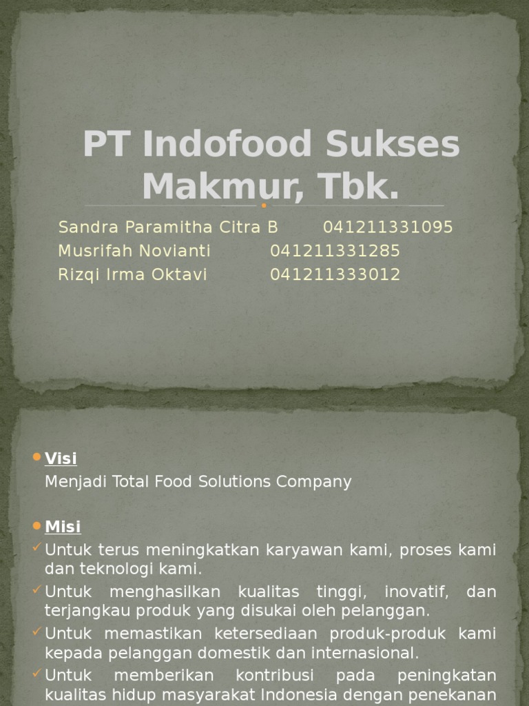 PT Indofood Sukses Makmur, TBK | PDF | Bisnis | Pengelolaan Keuangan & Uang