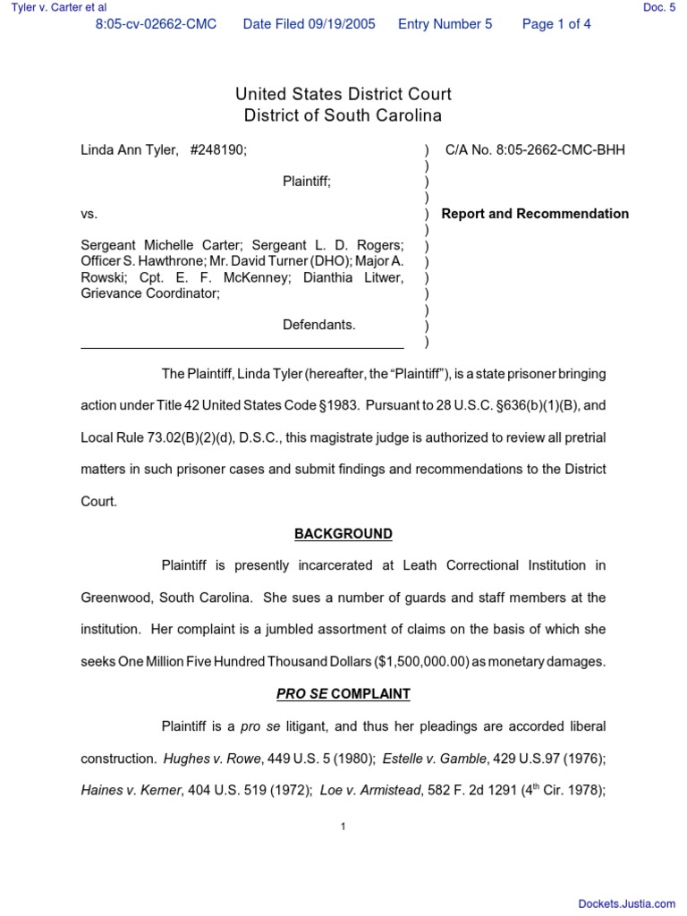 Prisoner Civil Rights Case Dismissal | PDF | Pro Se Legal ...