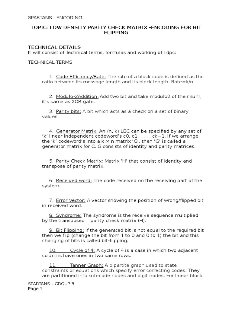 LDPC - Low Density Parity Check Codes | PDF | Low Density Parity Check ...