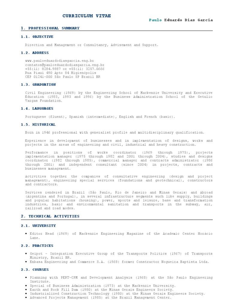 My Curriculum Vitae | PDF | São Paulo | Brazil