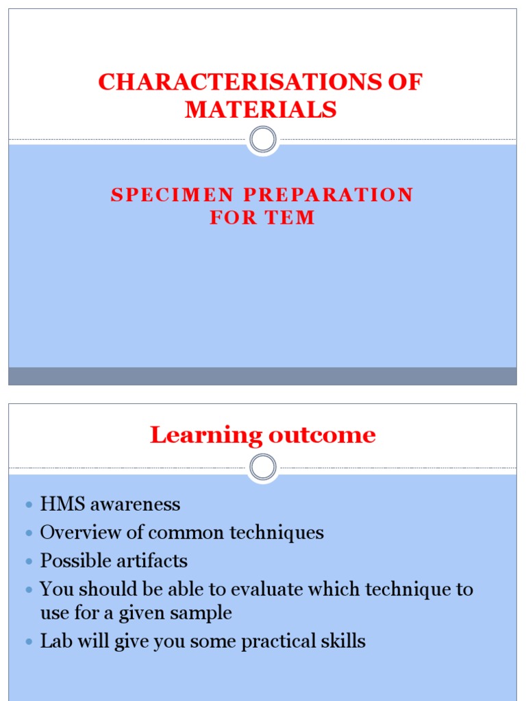 L11-Sample Preparation For TEM | PDF | Transmission Electron Microscopy ...