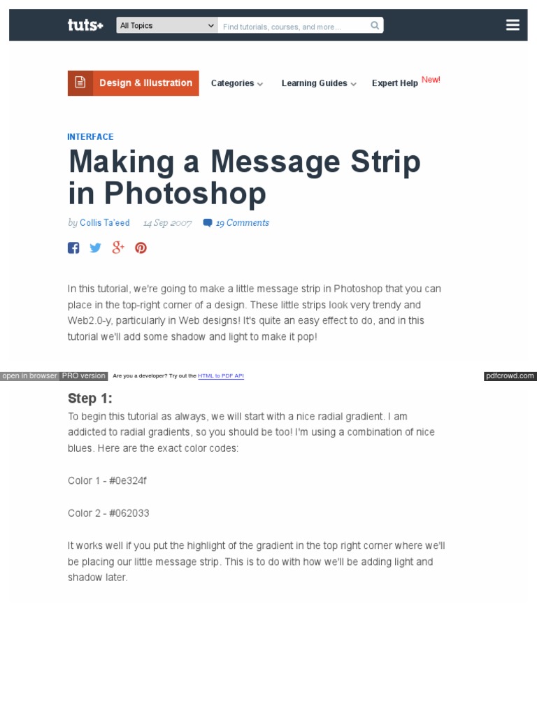 Making A Message Strip in Phot | PDF | Art | Computers
