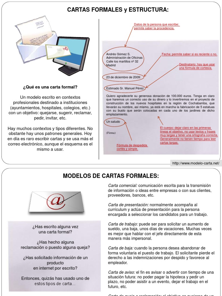 Guía de Cartas Formales en Español | PDF | Pagos | Correo electrónico