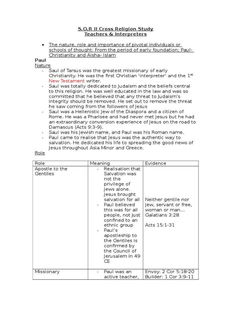 ST Paul Notes | PDF | Paul The Apostle | Muhammad