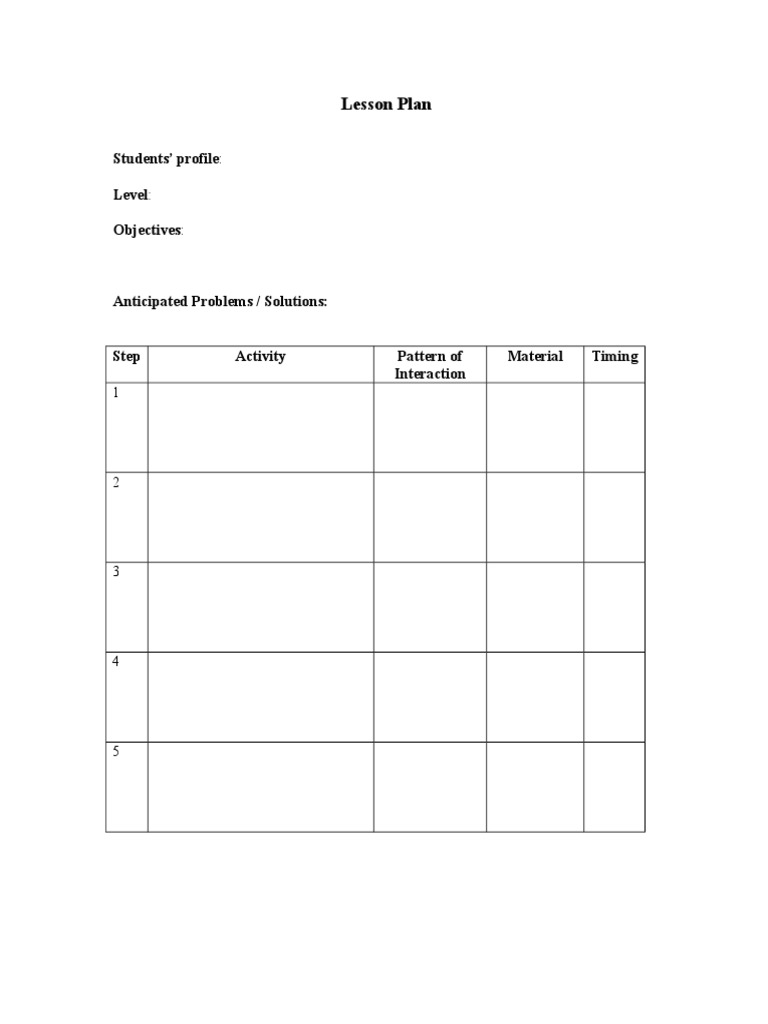 Comprehensive Lesson Plan Template | PDF