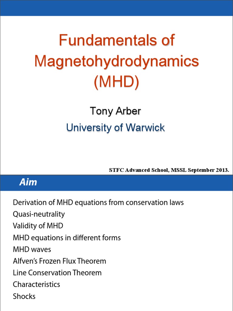 Fundamentals of Magnetohydrodynamics (MHD) | PDF | Magnetohydrodynamics ...