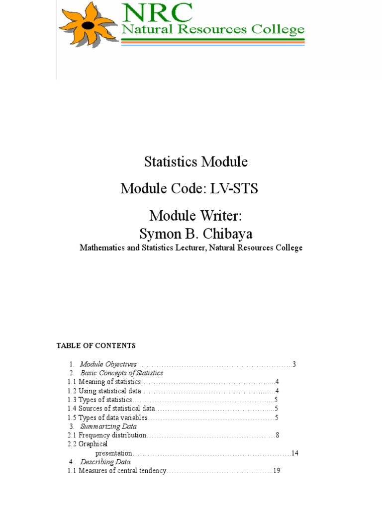 Statistics Module | PDF | Probability Theory | Statistics