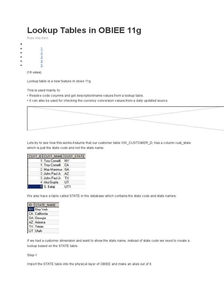 Lookup Tables in OBIEE 11g | PDF | Information Retrieval | Data Management Software