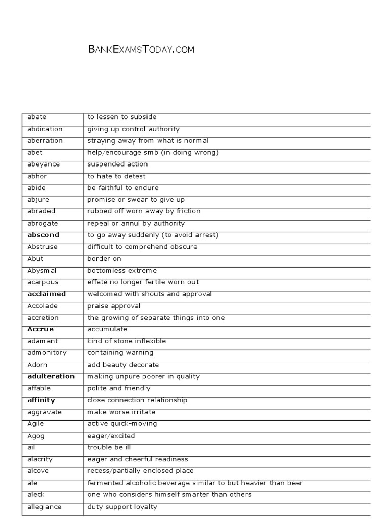 Vocabulary Antonyms and Definitions | PDF | Language Arts & Discipline ...