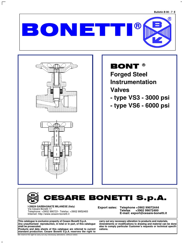 VS3 VS6 Instrumentation Valves | PDF | Valve | Mechanical Engineering