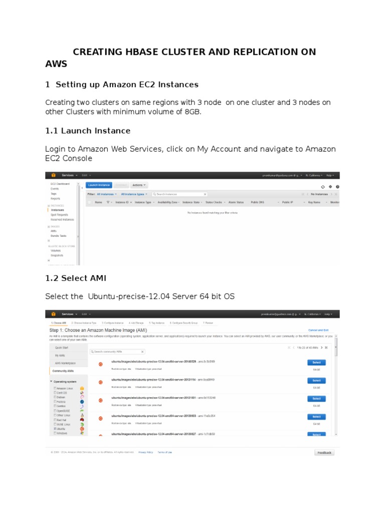 Creating Hbase Cluster and Replication On Aws | PDF | Secure Shell | Cryptography