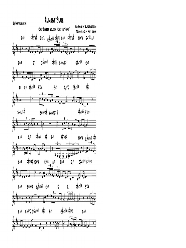 Chet Baker Almost Blue BB | PDF