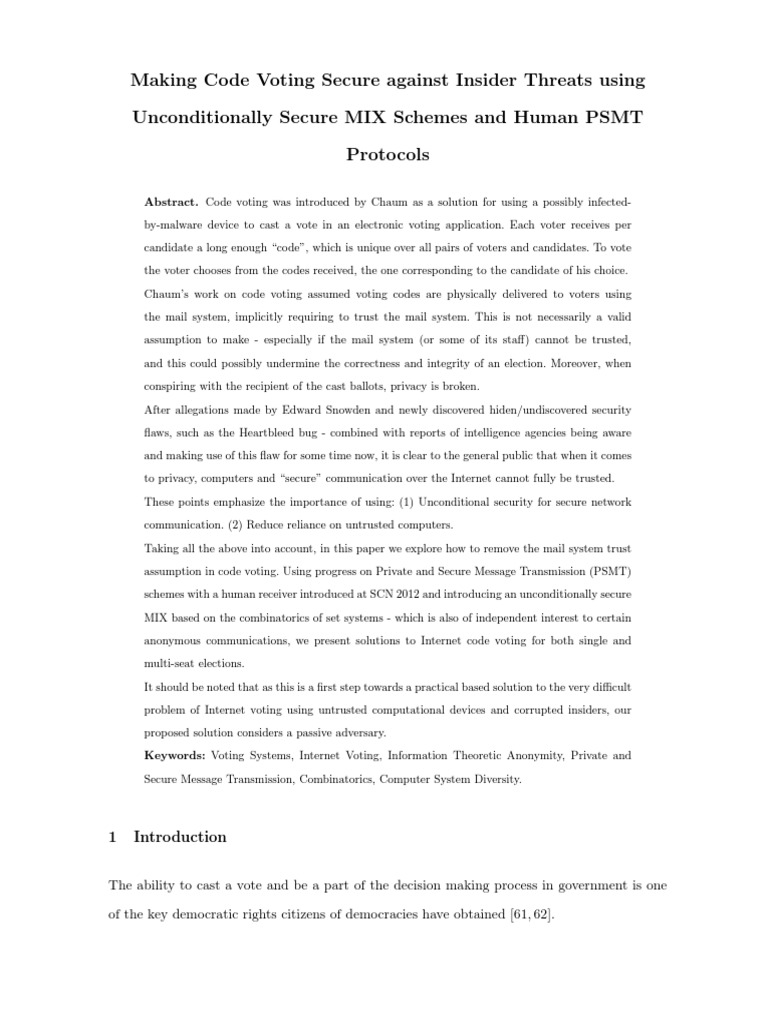 Vote Id 2015 Final Double | PDF | Electronic Voting | Communications Protocols