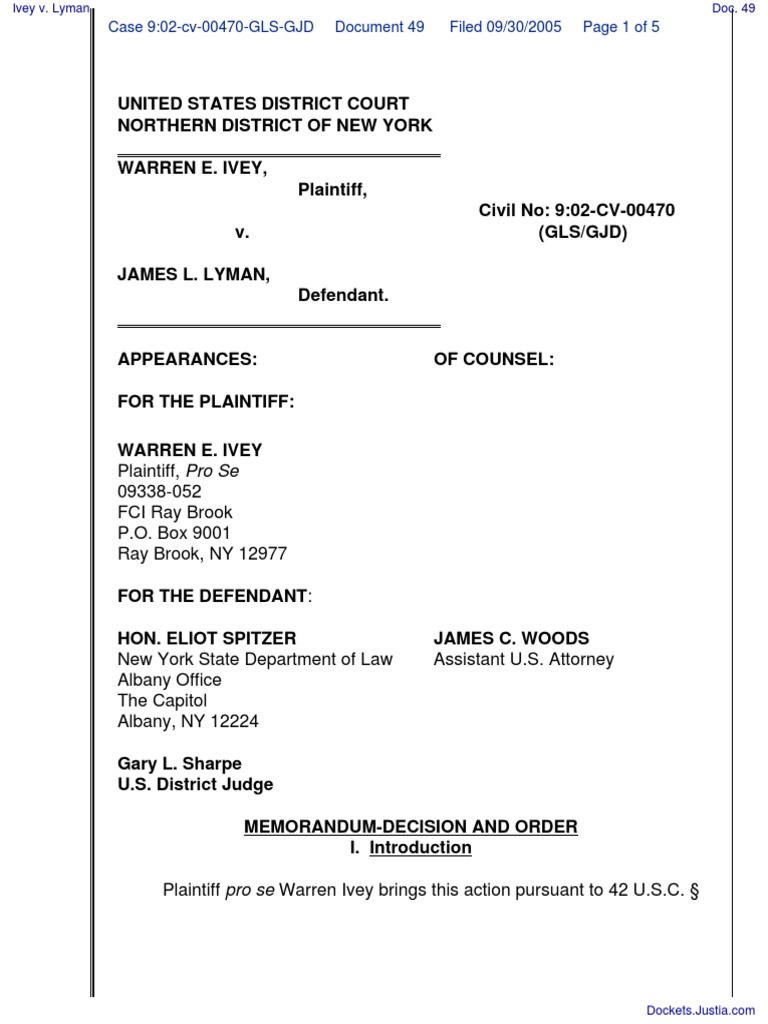 Plaintiff, Pro Se 09338-052 FCI Ray Brook P.O. Box 9001 Ray Brook, NY ...
