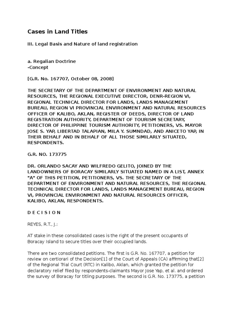 Cases in Land Titles | PDF | Law