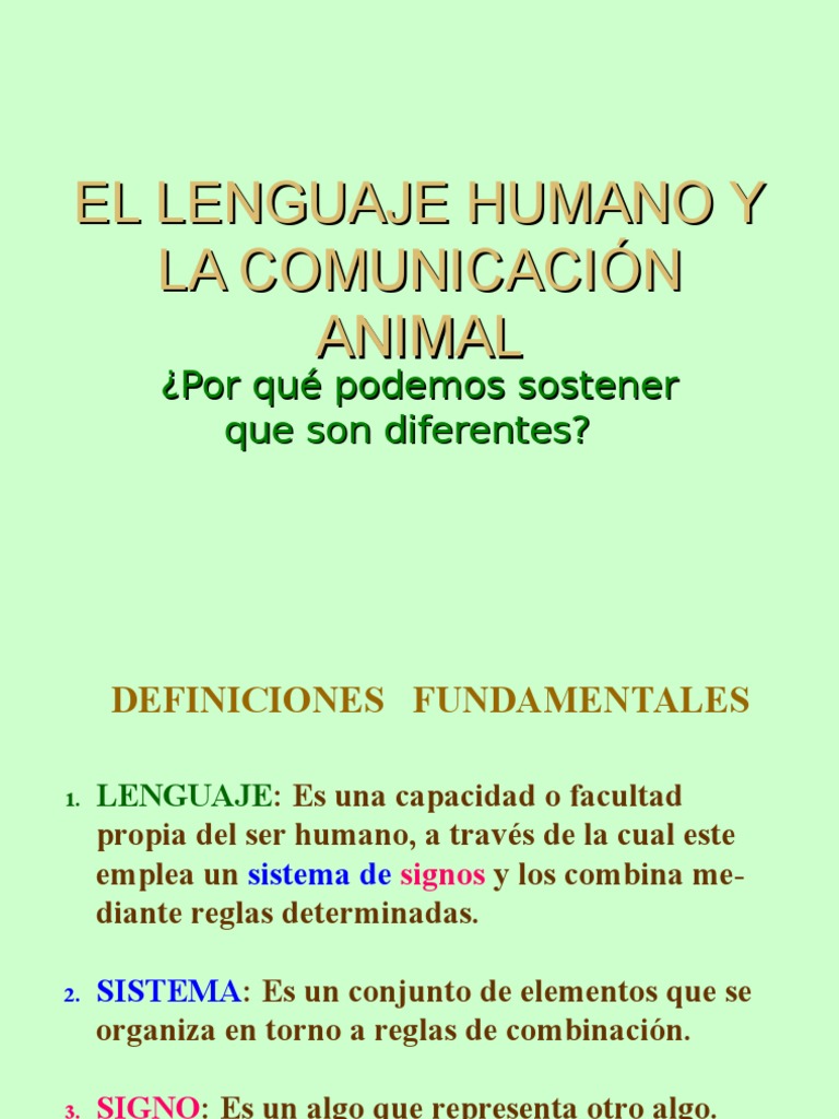 Ppt 1 El Lenguaje Humano y La Comunicación Animal | Los símbolos ...