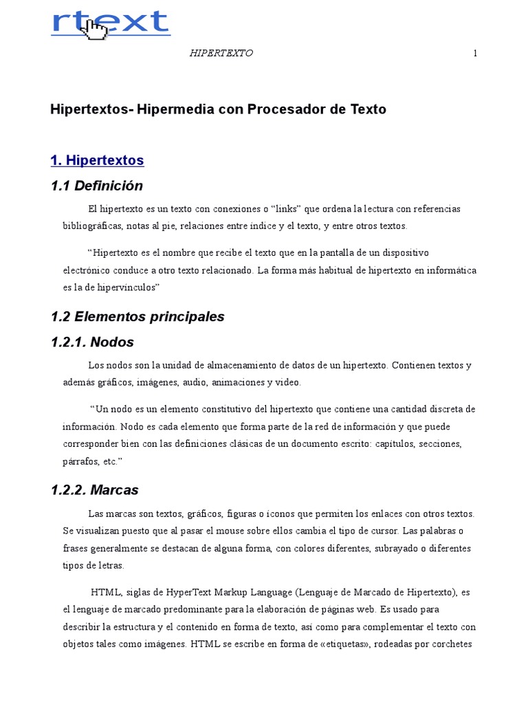 HIPERTEXTOS | PDF | Hipertexto | HTML