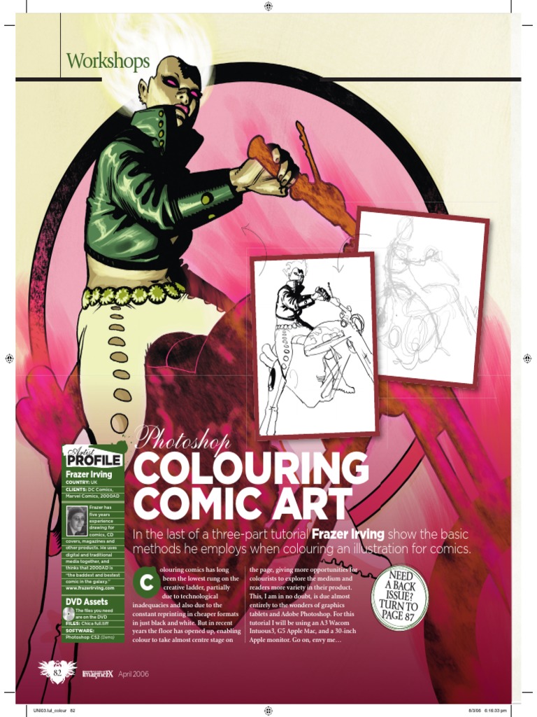 Colouring Comic Art Tutorial | PDF | Adobe Photoshop | Comic Book