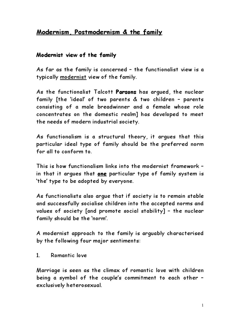 Family & Postmodernism | PDF | Family | Postmodernism