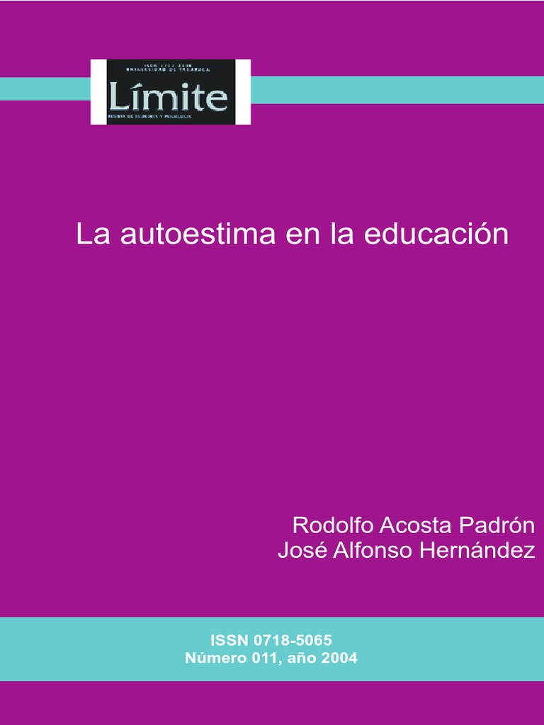 La Autoestima En La Educación Pdf Autoestima Adultos