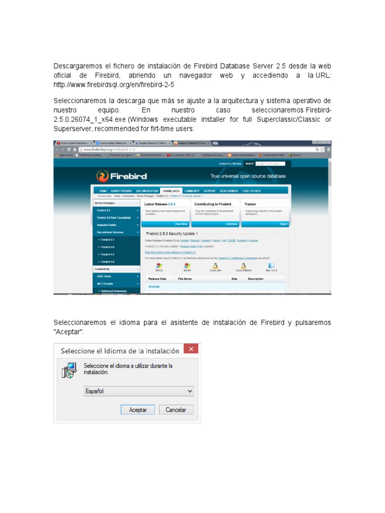 Manual de Instalacion de Firebird | PDF | Servidor (Computación) | Archivo de computadora