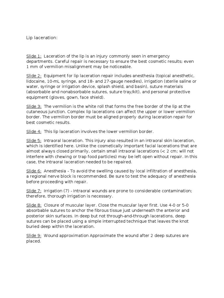 Lip Laceration | Surgical Suture | Wound