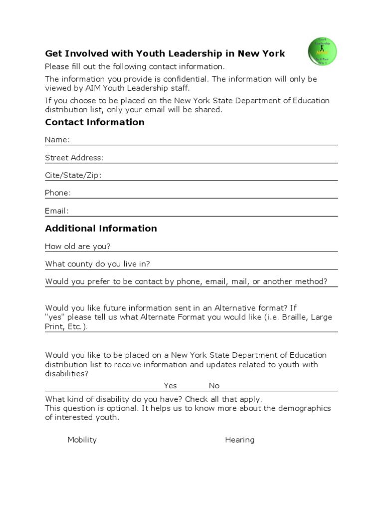 Youth Leadership Involvement in NY | PDF