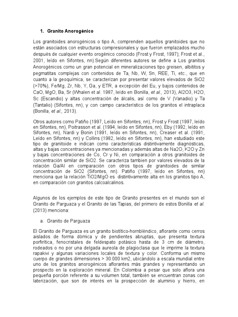 Granito Anorogénico 1 | PDF | Granito | Minerales