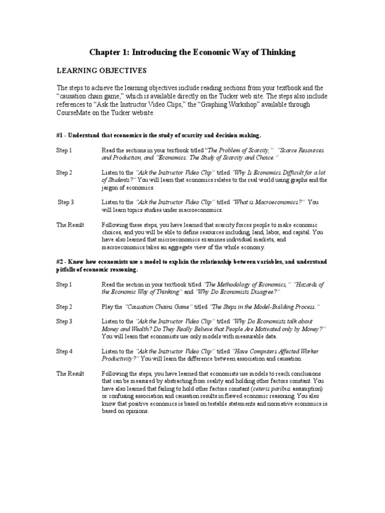 Economic Thinking: Scarcity & Models | PDF