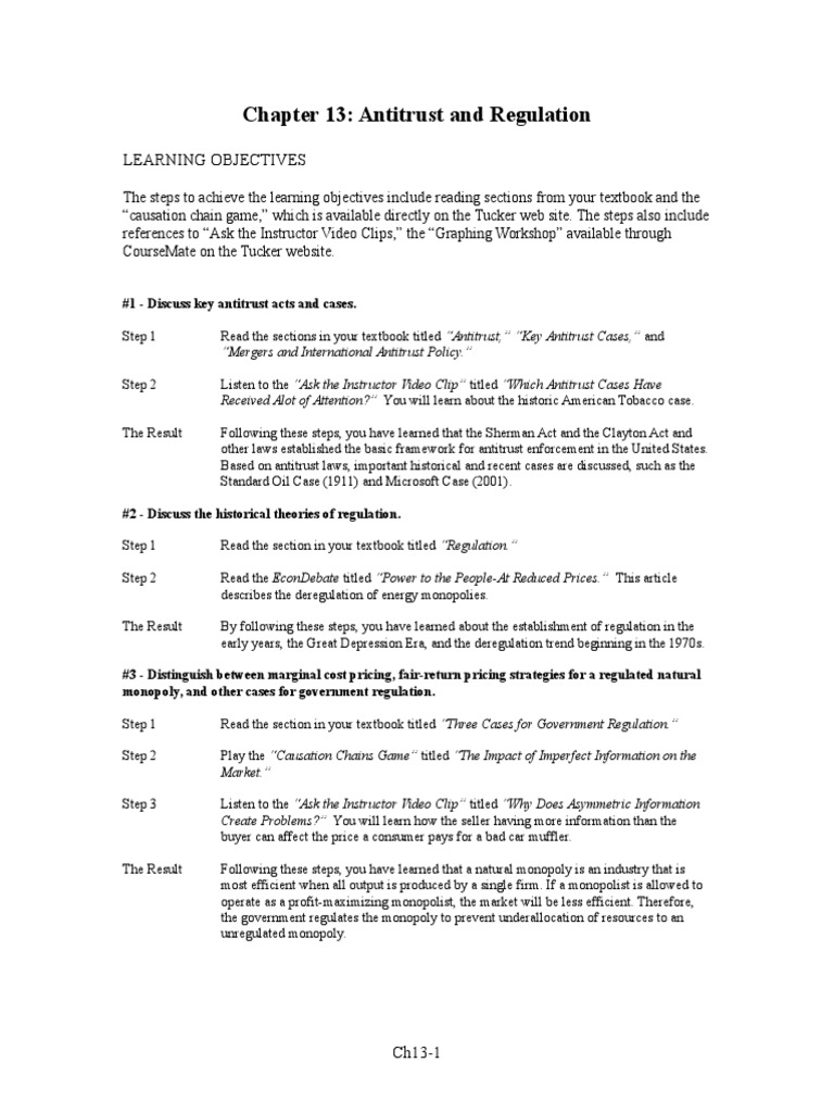 Antitrust Laws and Regulation Overview | PDF