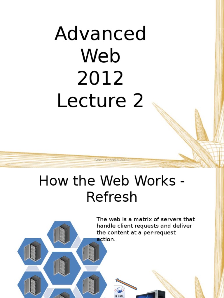 Advanced Web 2012: Sean Costain 2012 | Download Free PDF | Web Server ...