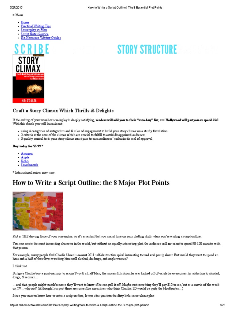 How To Write A Script Outline - The 8 Essential Plot Points | PDF ...