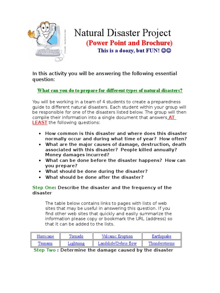 Natural Disaster Preparedness Project | PDF