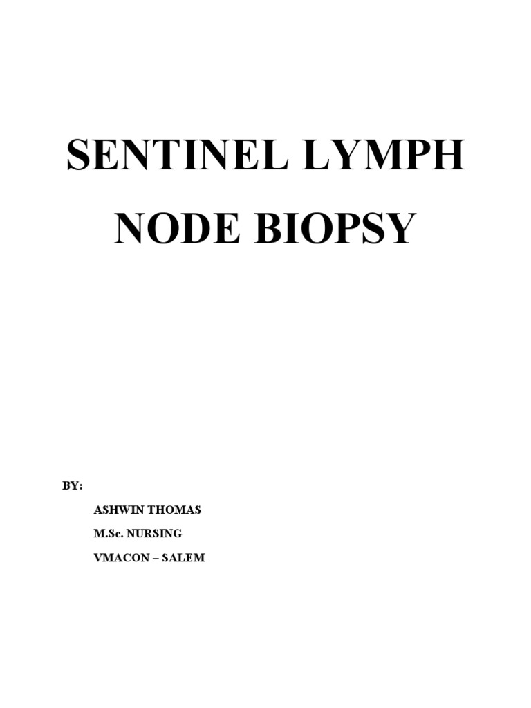 Sentinel Lymph Node Biopsy in Breast Cancer | PDF | Lymphatic System ...