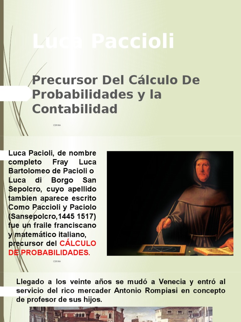 Luca Paccioli | PDF | Contabilidad | Enseñanza de matemática