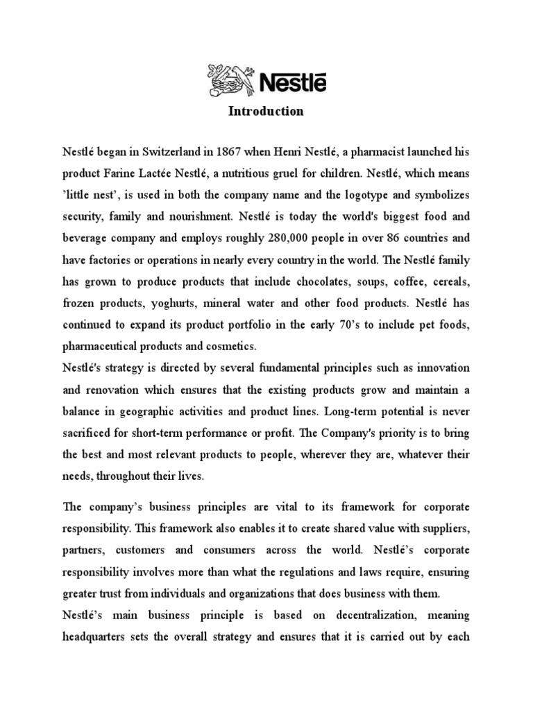 Nestle Case Study. | Download Free PDF | Nestlé | Strategic Management