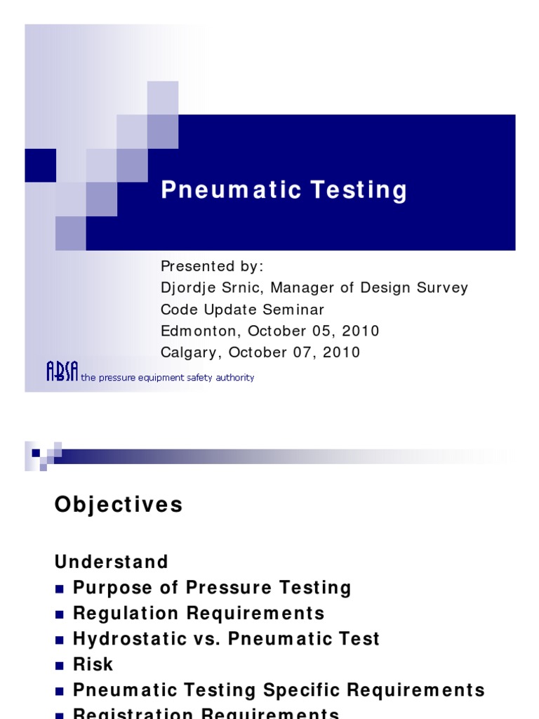 Pneumatic Testing Presentation | PDF