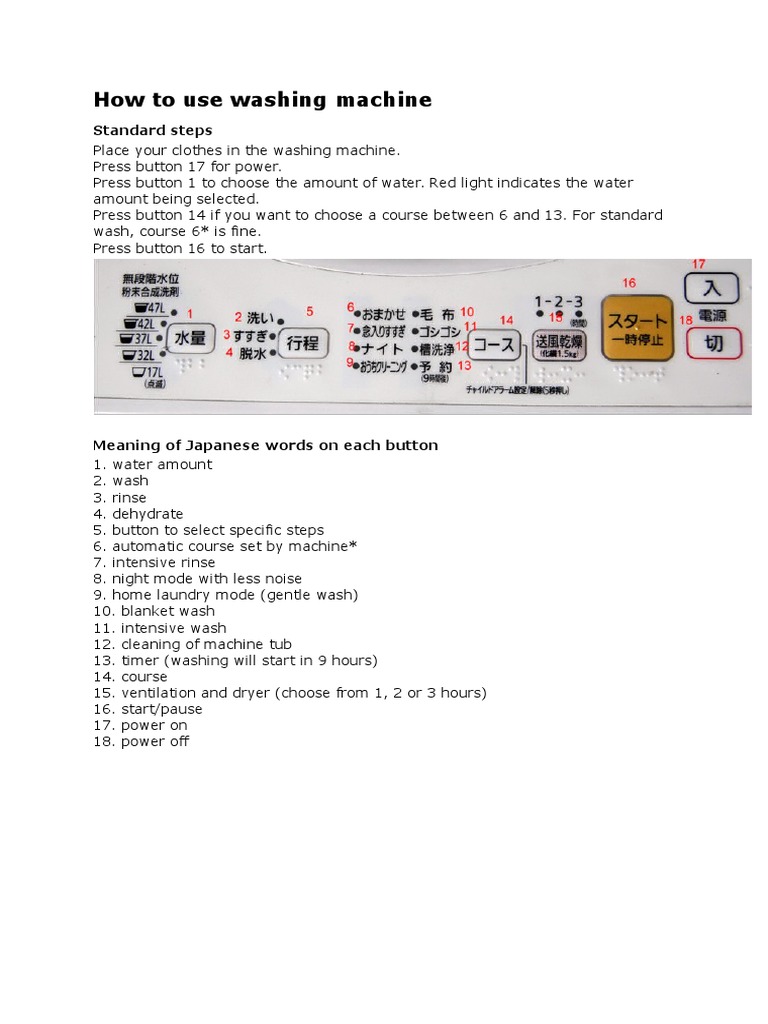 How To Use Washing Machine | PDF