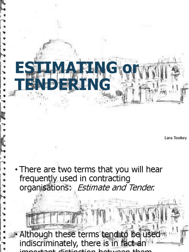 Estimate Vs Tender | PDF