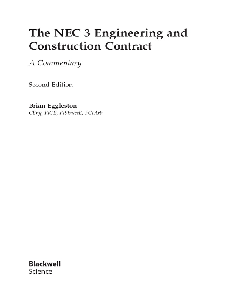 The NEC 3 Engineering and Construction Contract: A Commentary | PDF ...