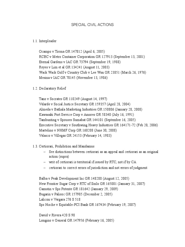 Correct Special Civil Actions | Certiorari | Legal Documents