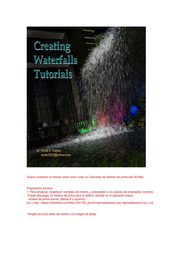 Cascadas de Sistema de Partículas 3D Max | PDF | Point and Click | Gravedad