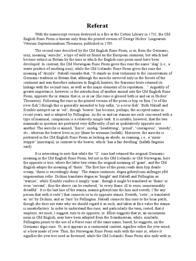 Referat | PDF | Runes | Western Calligraphy